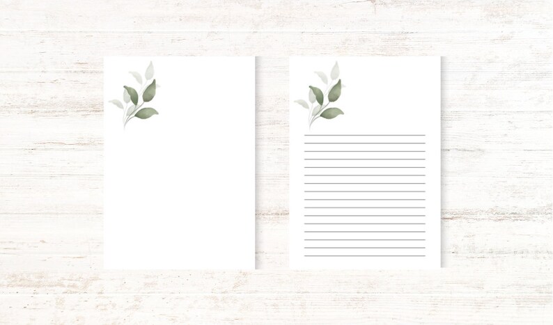 Printable and Digital Writing Paper With and Without Lines, Letter ...
