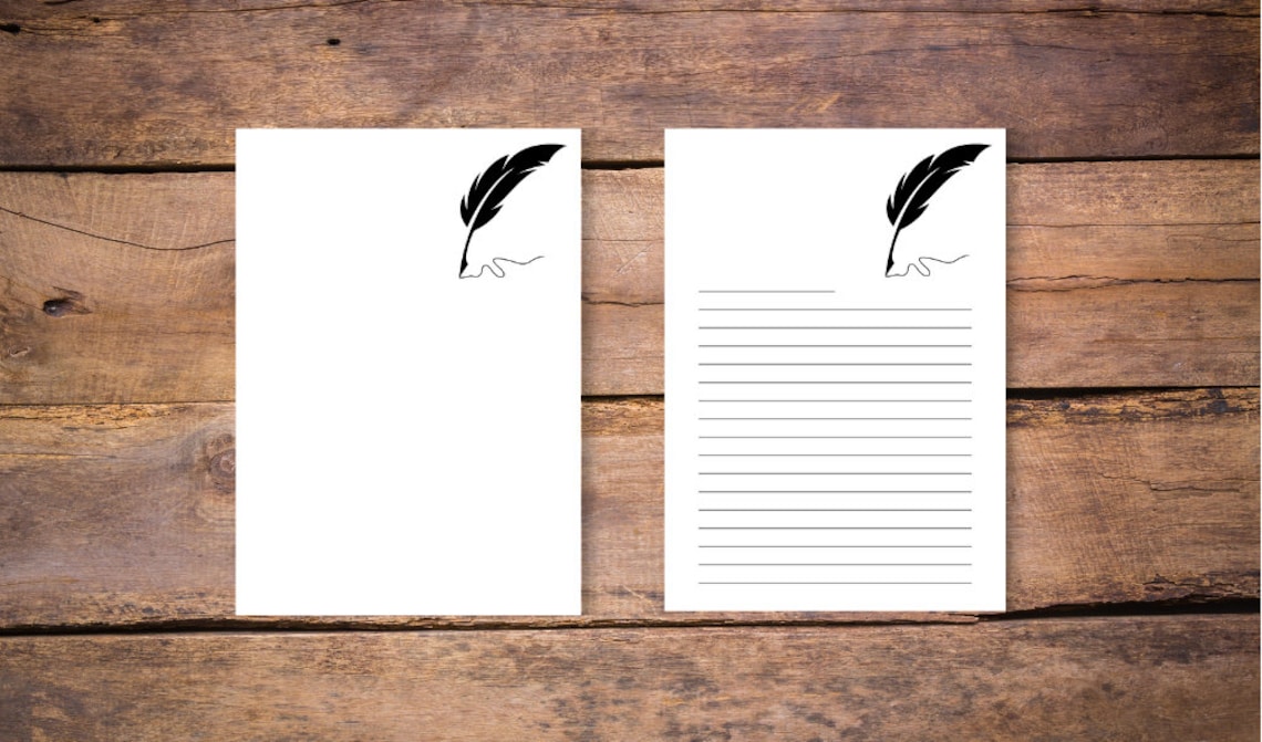Printable and Digital Writing Paper With and Without Lines, Letter ...