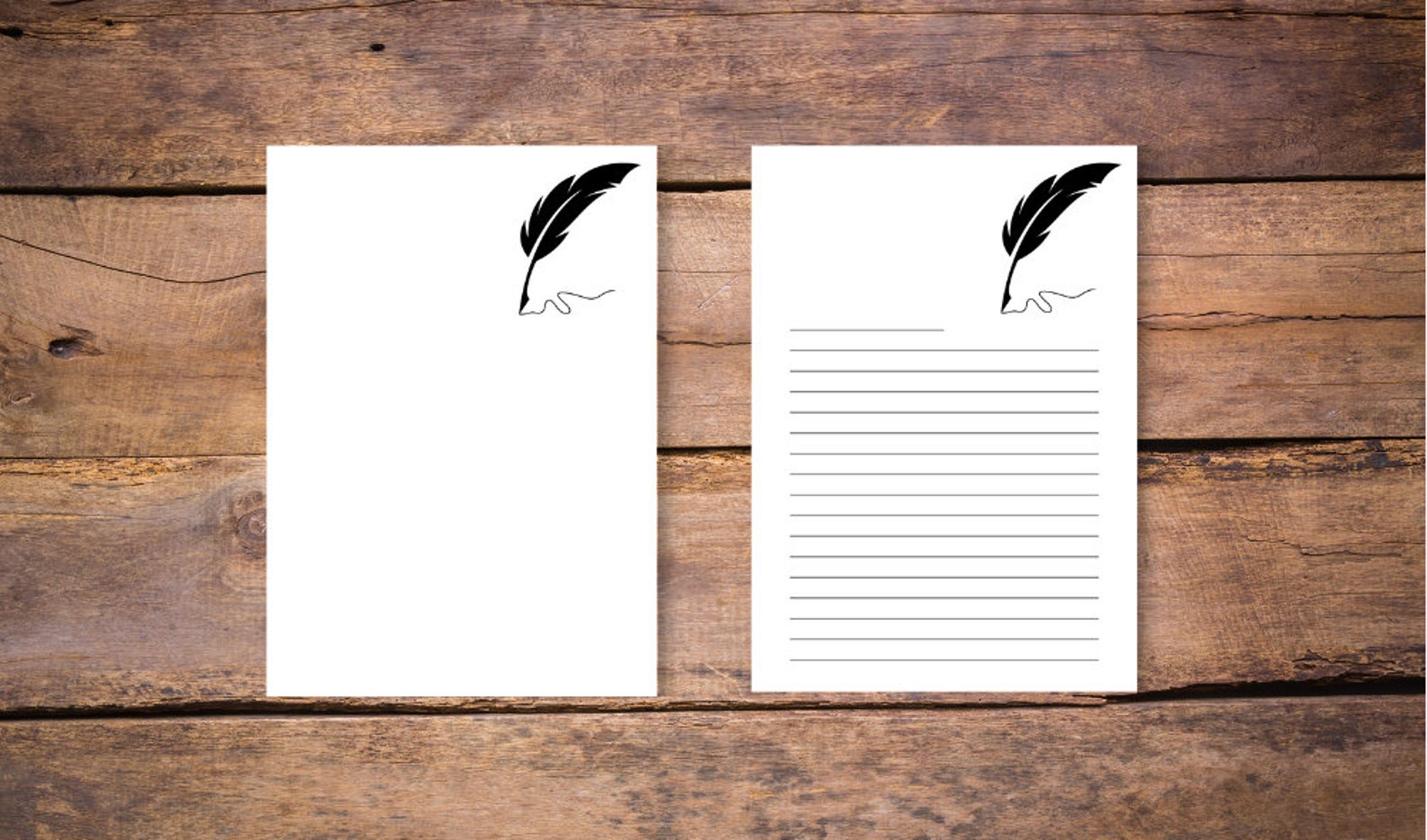 Printable and Digital Writing Paper With and Without Lines, Letter ...