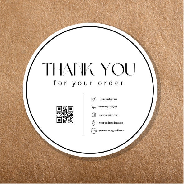 Editable Printable Thank You Sticker, Thank You Label Template ...