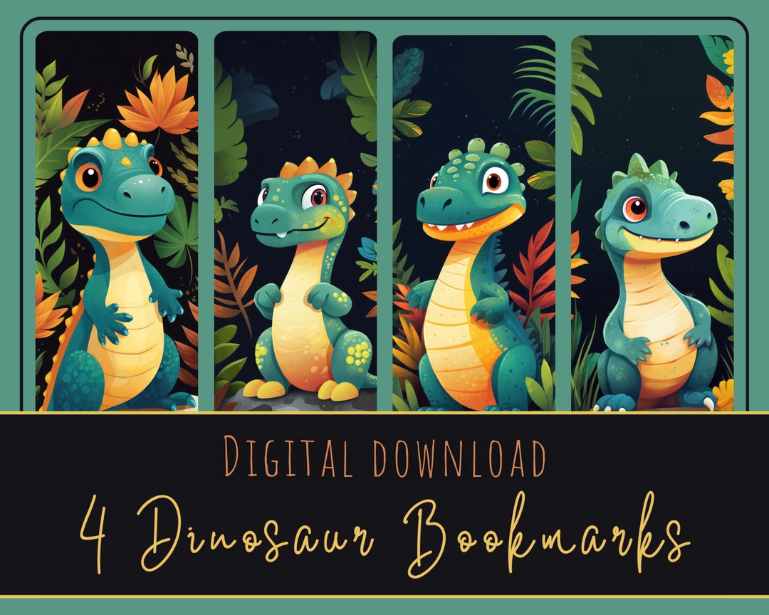 Printable Kids' Dinosaur Bookmarks Instant Download, Printable ...