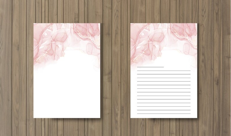 Printable Writing Paper With and Without Lines, Cute Pink Letterhead ...
