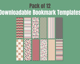 Printable Bookmarks Template, Printable Bookmarks Set of 7, Bookmarks ...