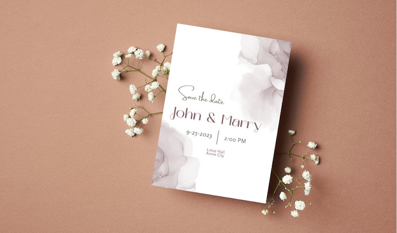 Editable Wedding Invitation Card Canva Design Template - Etsy
