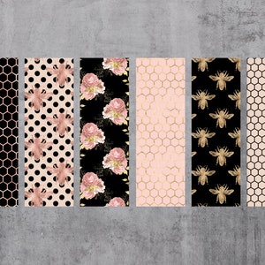 Printable Bee Bookmarks Template, Printable Bookmarks Set of 8 ...