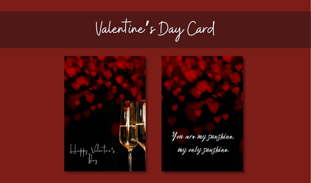 Printable Valentine's Day Card Template (digital Download) - Etsy