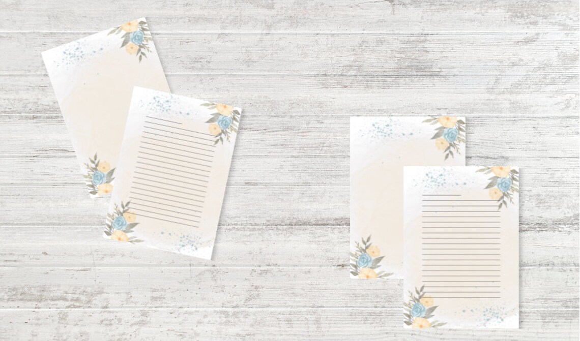 Printable Digital Diary Writing Paper With and Without Lines, Letter ...