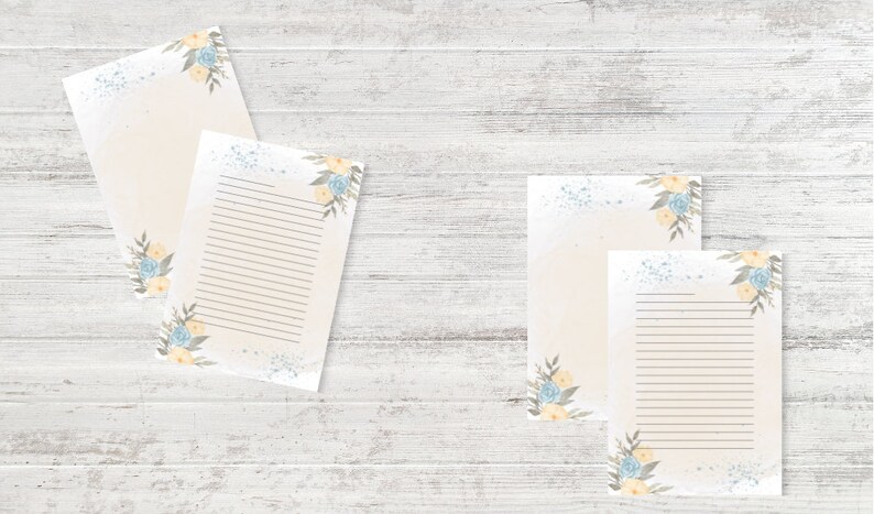 Printable Digital Diary Writing Paper With and Without Lines, Letter ...