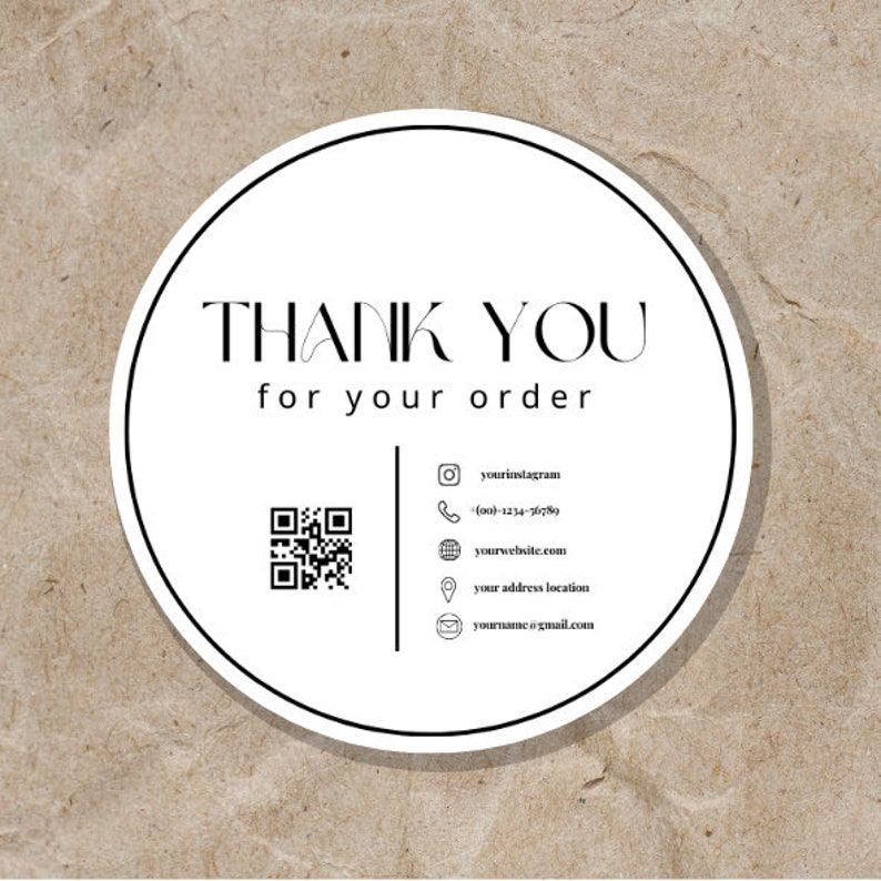 Editable Printable Thank You Sticker, Thank You Label Template ...
