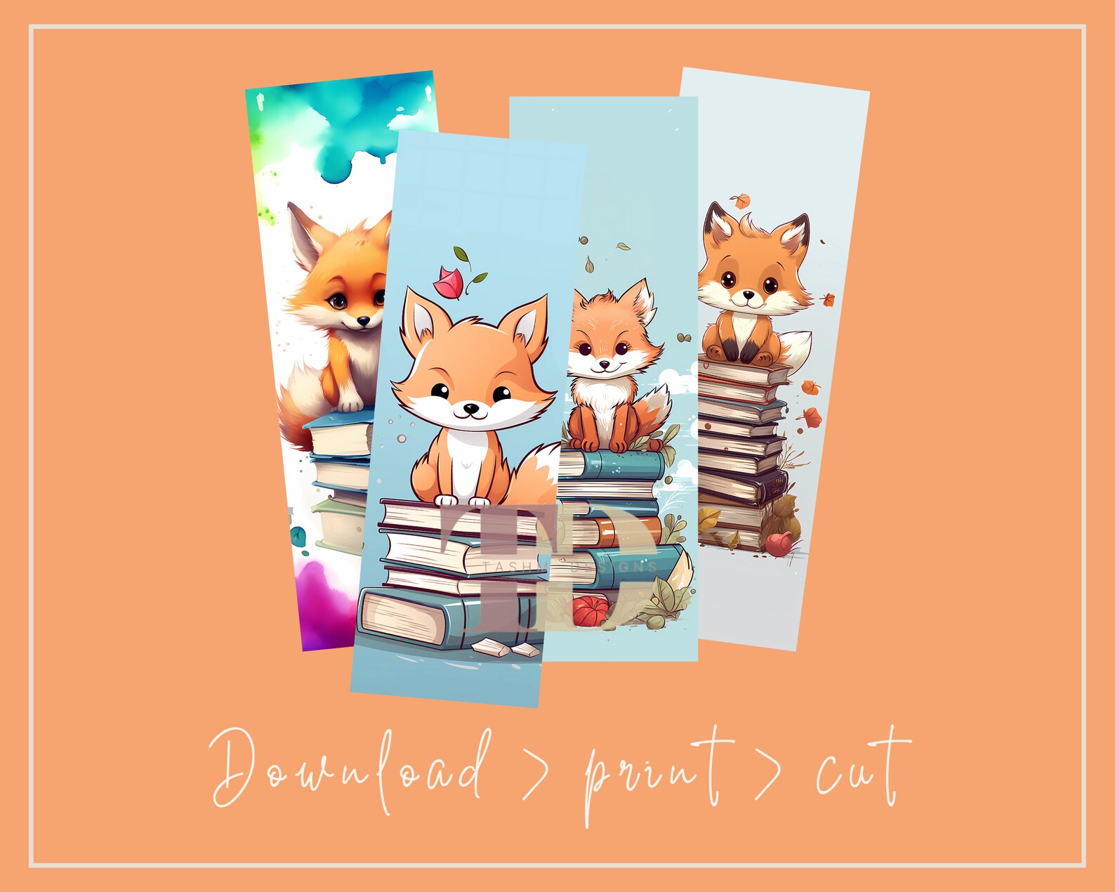 Printable Kids' Fox Bookmarks Instant Download, Printable Bookmarks Set ...