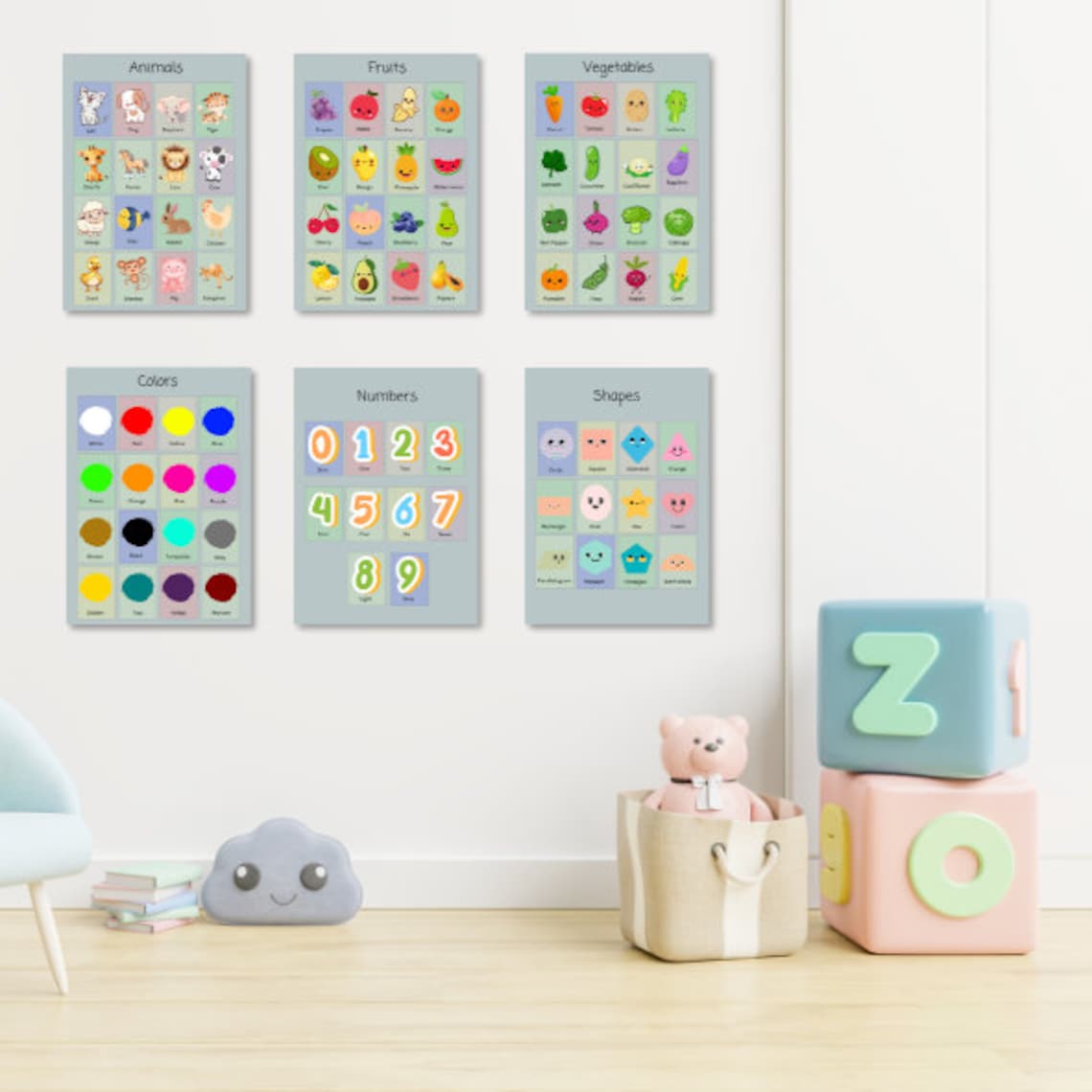 Kids Learning Flashcards INSTANT DOWNLOAD, Homeschool Prints, Kids ...