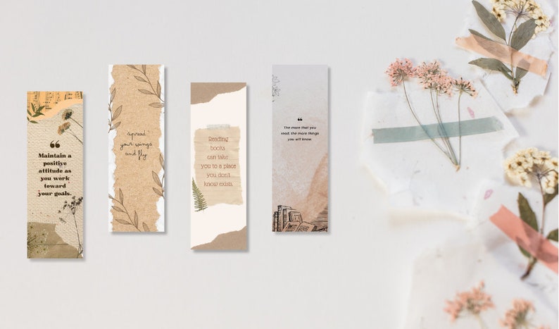 Printable Bookmarks Template, Printable Bookmarks Set of 7, Bookmarks ...