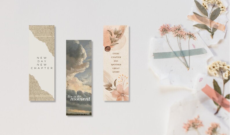 Printable Bookmarks Template, Printable Bookmarks Set of 7, Bookmarks ...