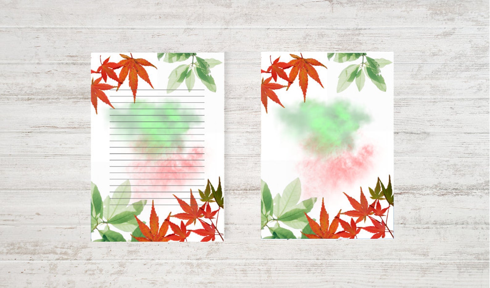 Colorful Flowers Printable and Digital Writing Paper With and Without ...