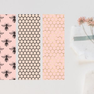 Printable Bee Bookmarks Template, Printable Bookmarks Set of 8 ...