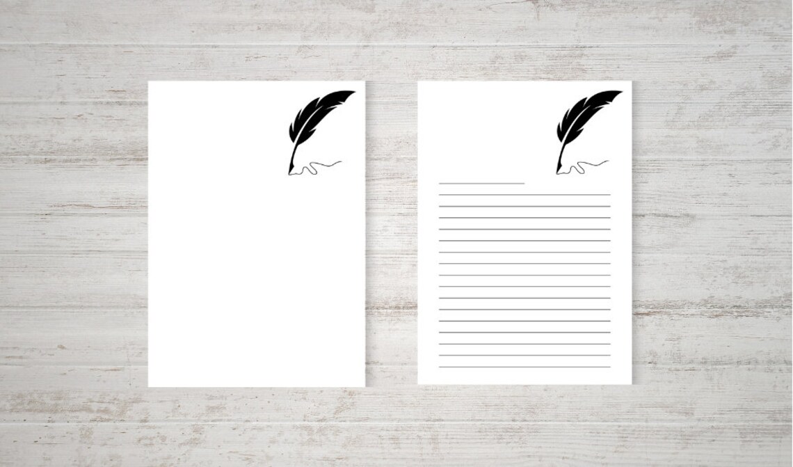 Printable and Digital Writing Paper With and Without Lines, Letter ...