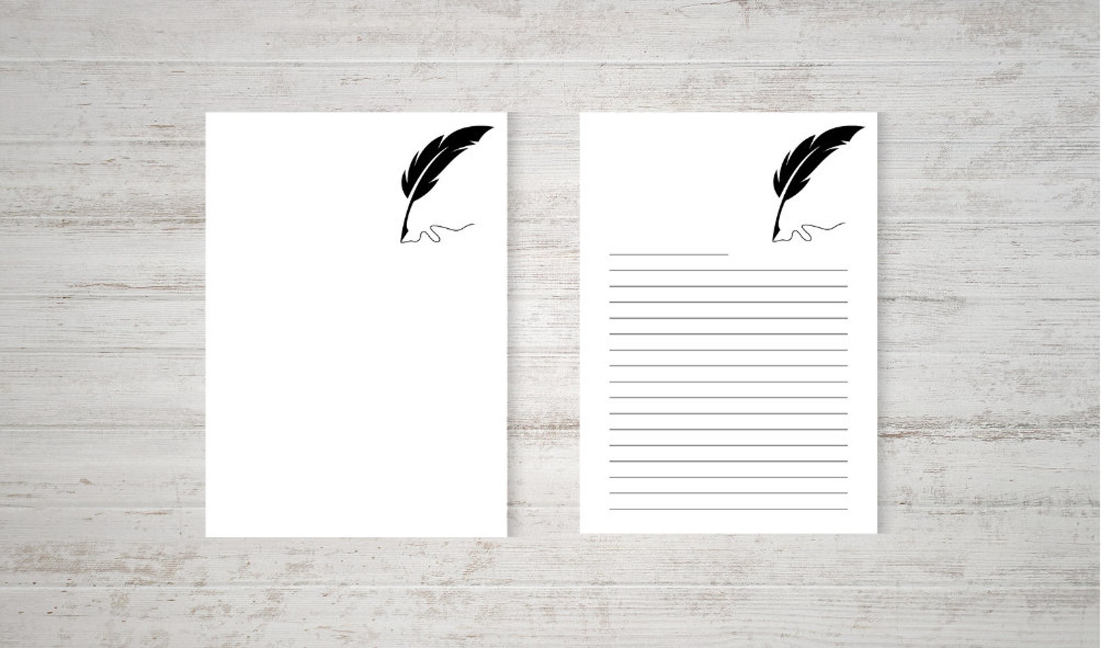 Printable and Digital Writing Paper With and Without Lines - Etsy