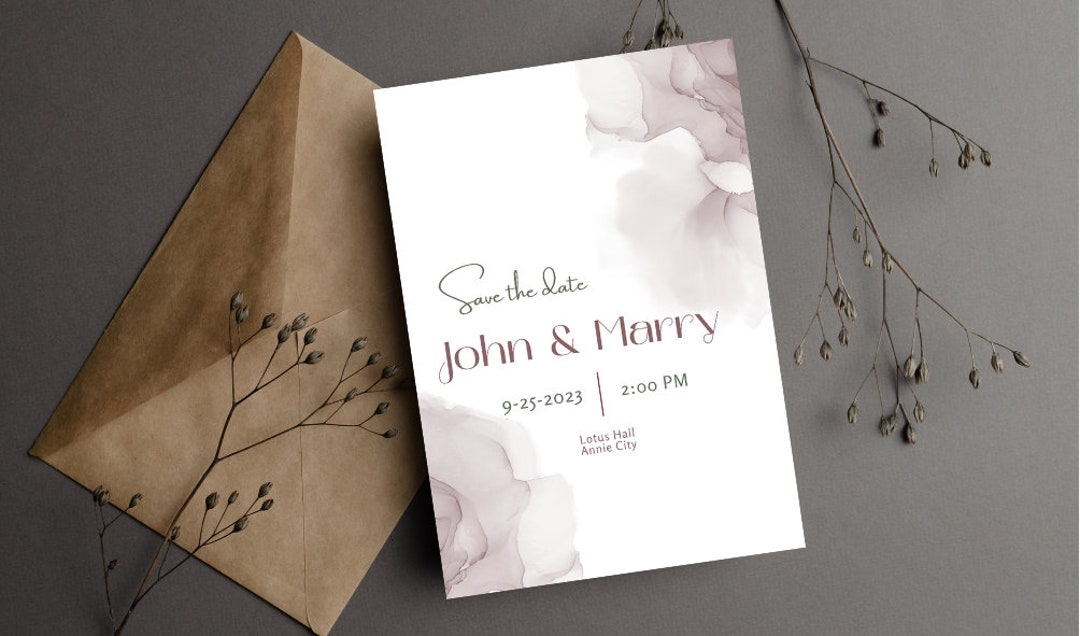 Editable Wedding Invitation Card Canva Design Template, Wedding Card ...