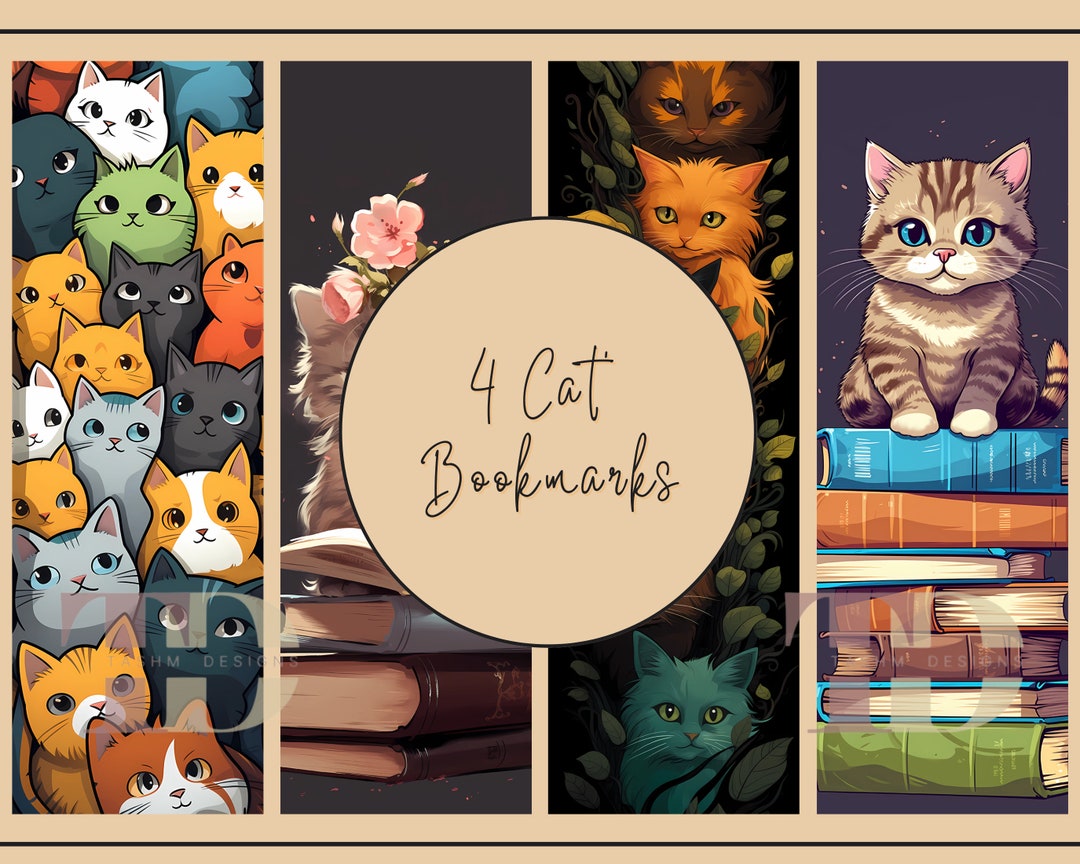 Printable Kids' Cats Bookmarks Instant Download, Printable Bookmarks ...