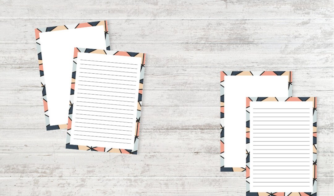 Printable Designed Border Writing Paper With and Without Lines ...