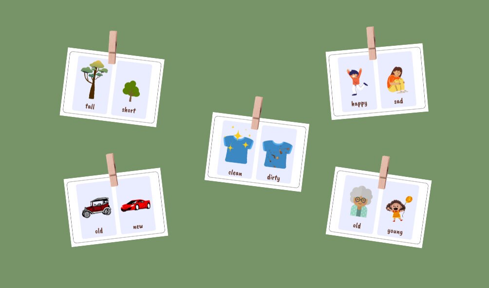 Kids Printable Opposites Learning Flashcards INSTANT DOWNLOAD ...