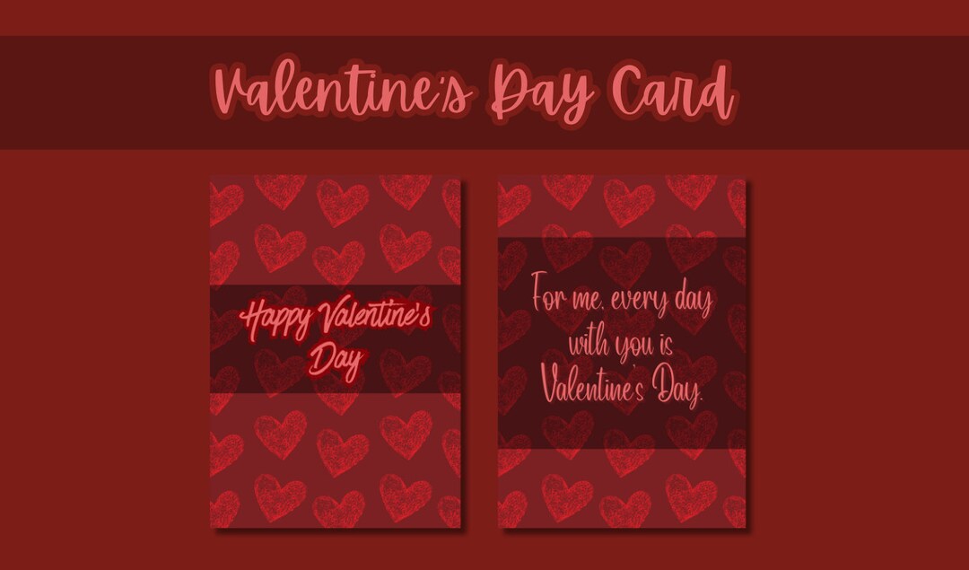 Printable Valentine's Day Card Template (digital Download) - Etsy
