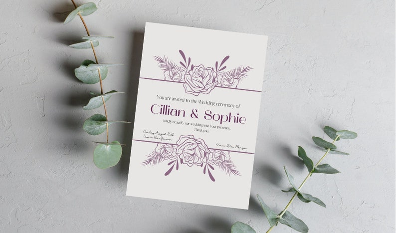 Wedding Invitation Card Canva Design Template, Wedding Card Template ...