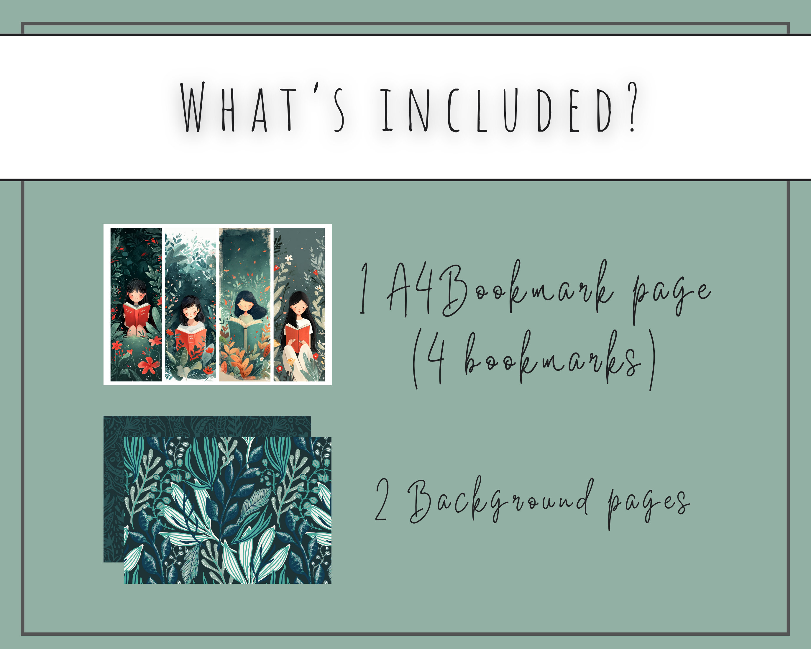 Printable Girls' Bookmarks Instant Download, Printable Bookmarks Set of ...
