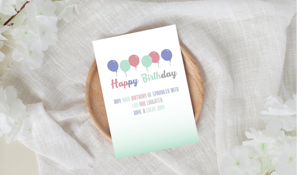 Printable Birthday Card Download, Birthday Card to Download - Etsy
