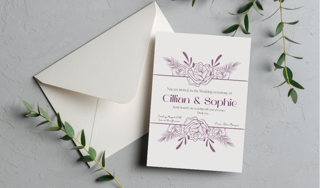 Wedding Invitation Card Canva Design Template, Wedding Card Template ...