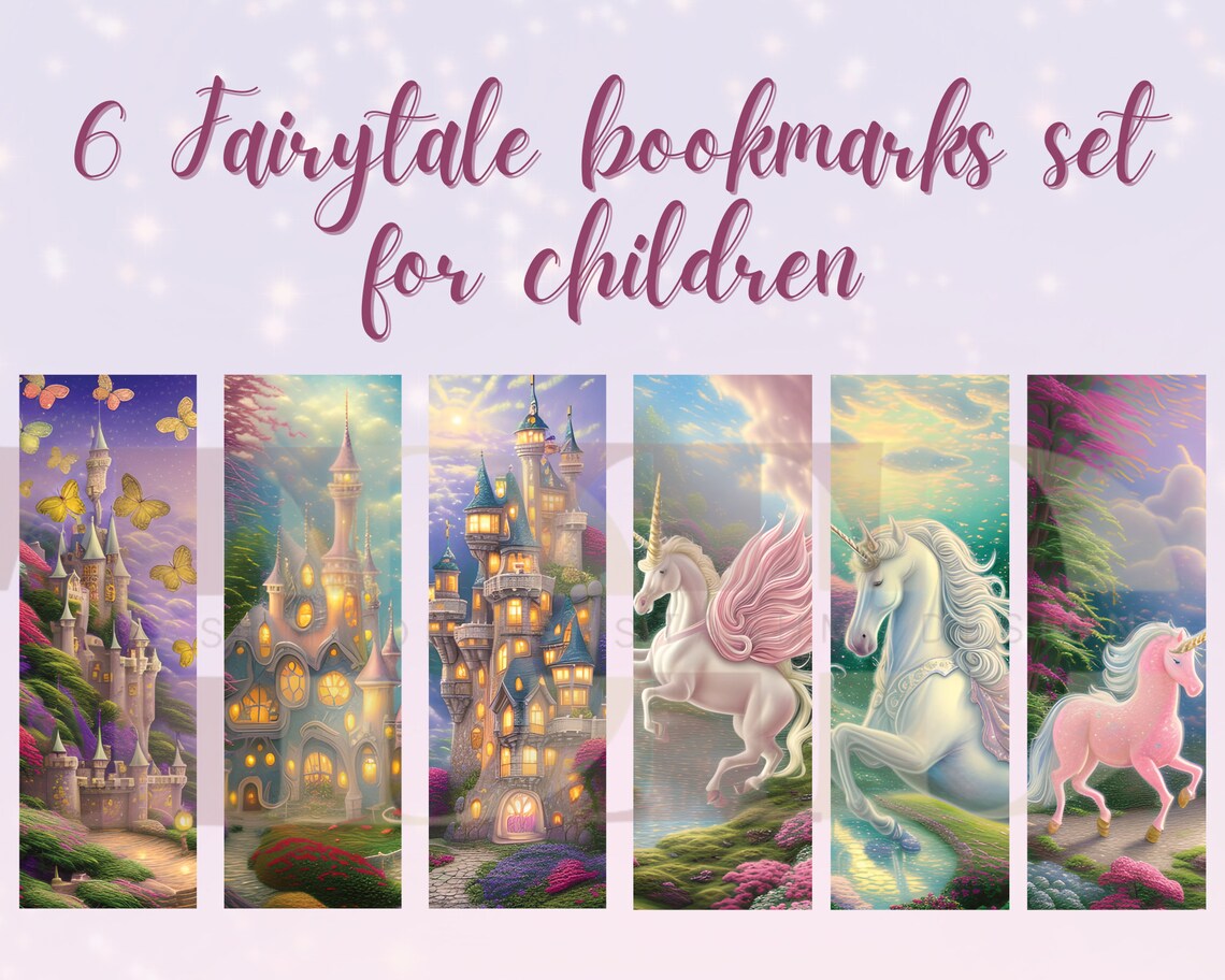 Printable Fairytale Bookmarks for Children, Printable Bookmarks Set of ...