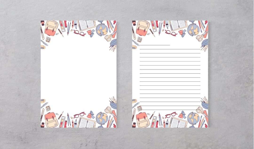 Printable Digital Diary Writing Paper With and Without Lines, Letter ...