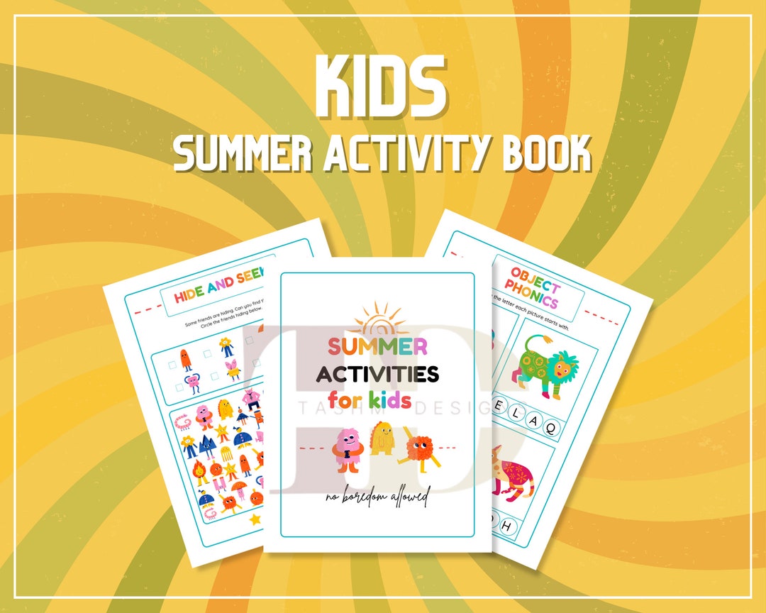 40 Pages Kids Summer Activity Book INSTANT DOWNLOAD, Homeschool Prints ...