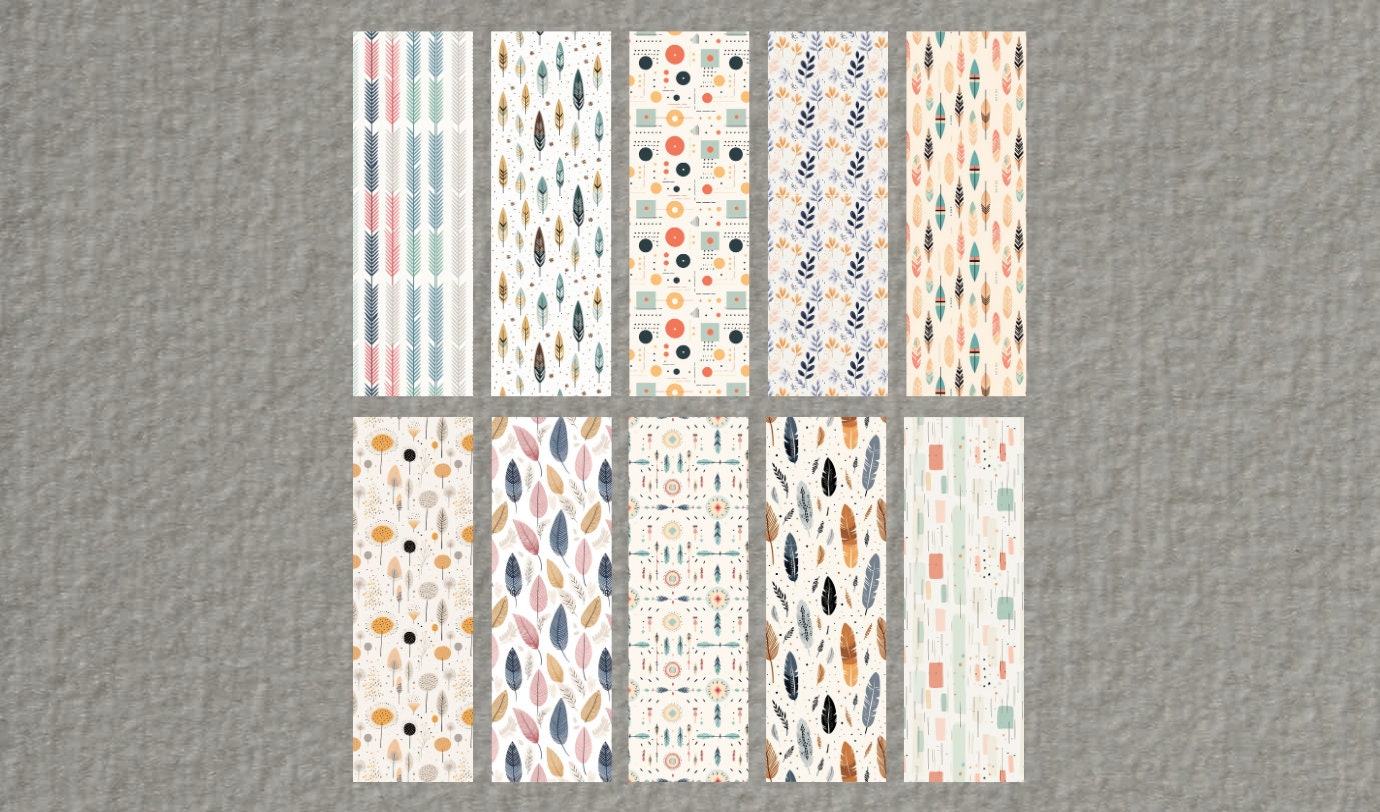 Printable Boho Pastel Color Bookmarks Template, Printable Bookmarks Set ...