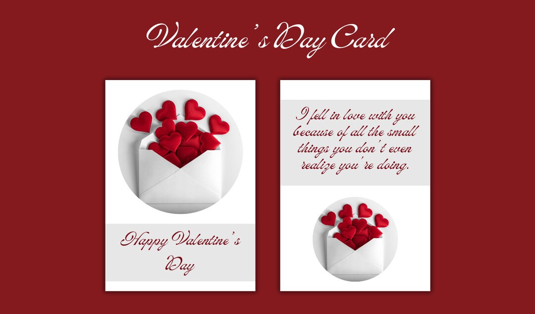 Printable Valentine's Day Card Template, Valentines Card Digital Card ...