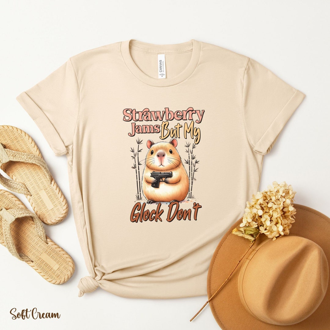 Capybara Shirt, Strawberry Glock Meme, Sarcastic Humor Gift, Meme Shirt ...