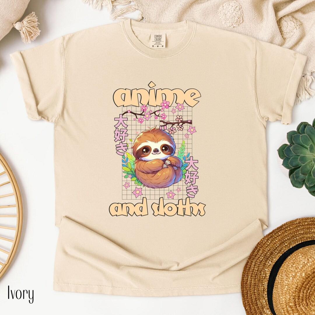 Anime Sloth, Animal Anime Sloth,anime Gifted, Comfortcolors Shirt ...