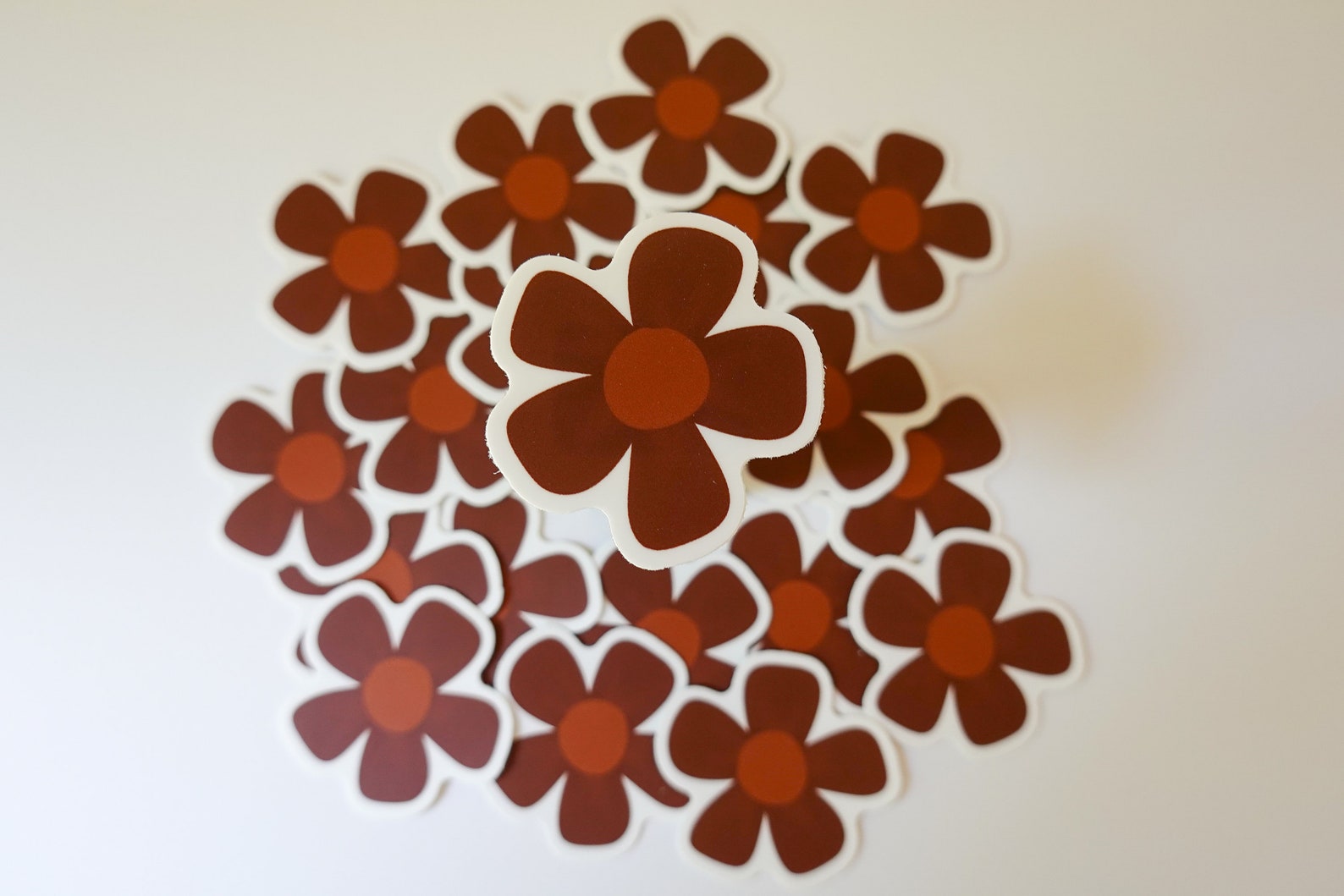 Cute Flower Sticker, Floral Sticker, Maroon Flower Sticker - Etsy
