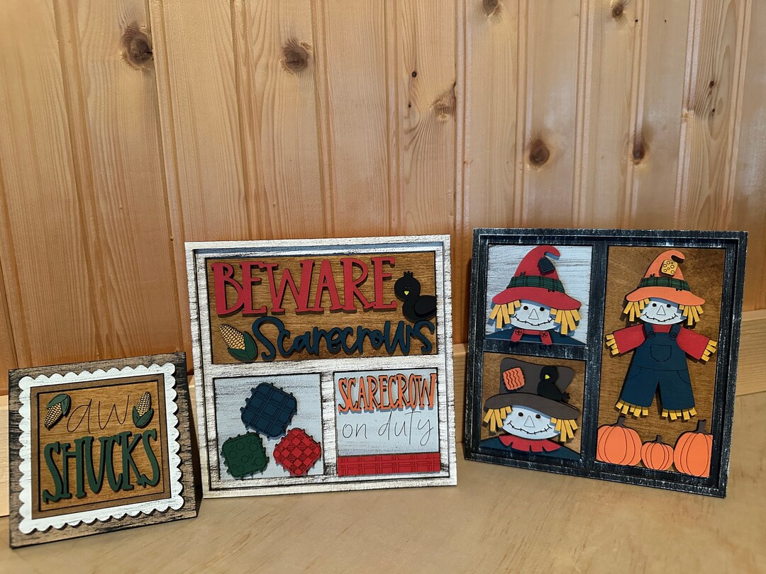 MINI Fall/scarecrow Interchangeable Leaning Ladder, Scarecrow Decor ...