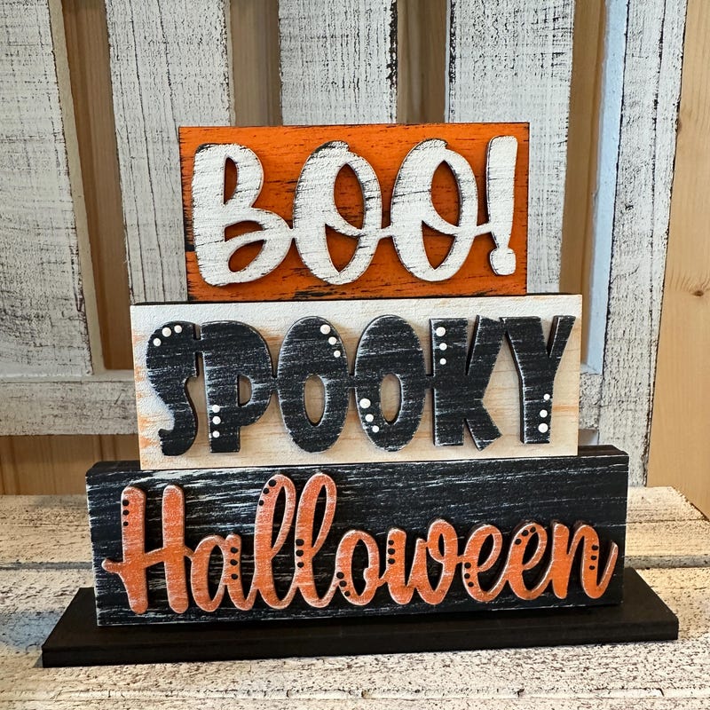 Halloween Word Block - Etsy