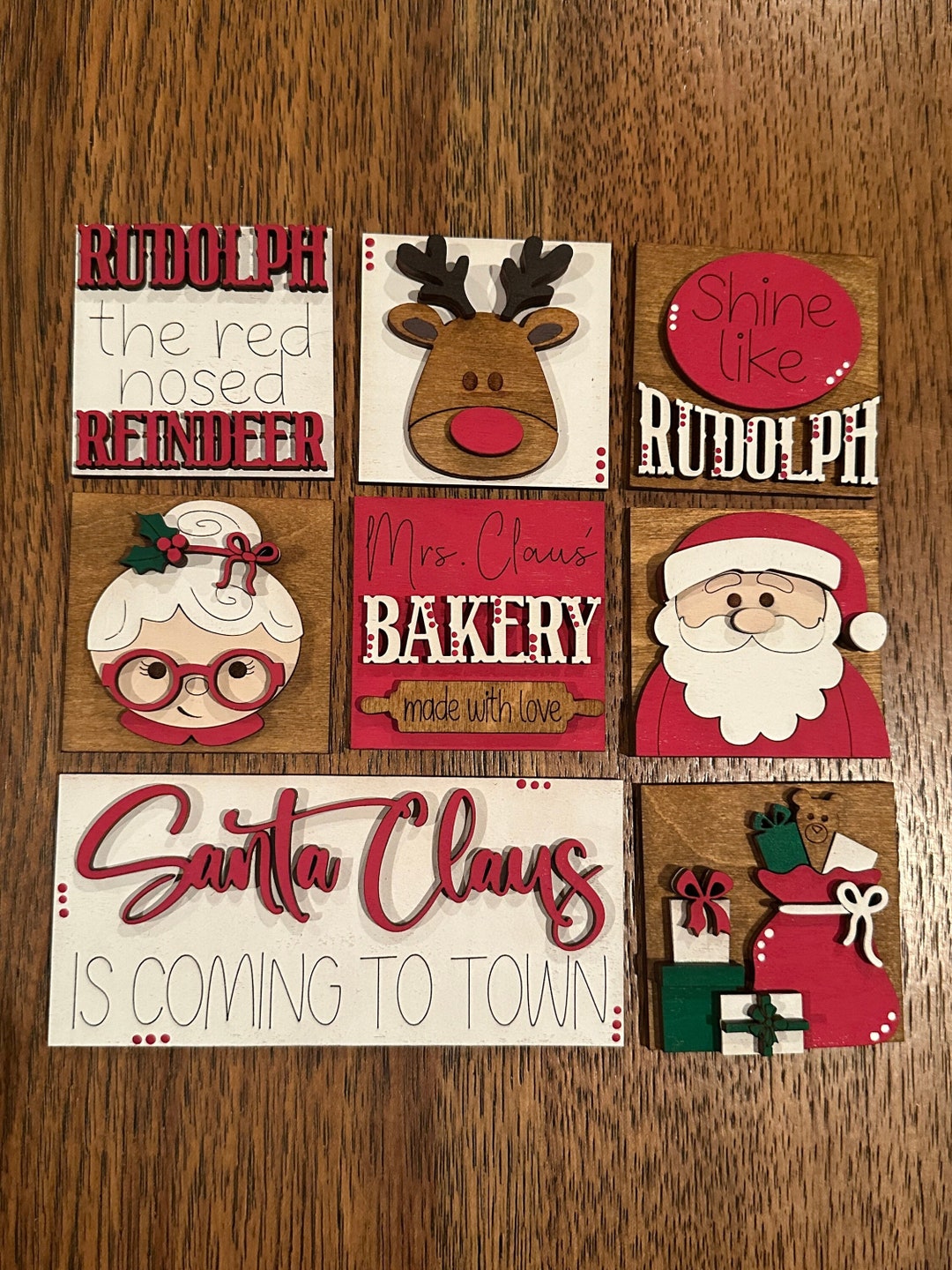 MINI (2.3 X 2.3) Santa Rudolph Tiles, Interchangeable Inserts ...
