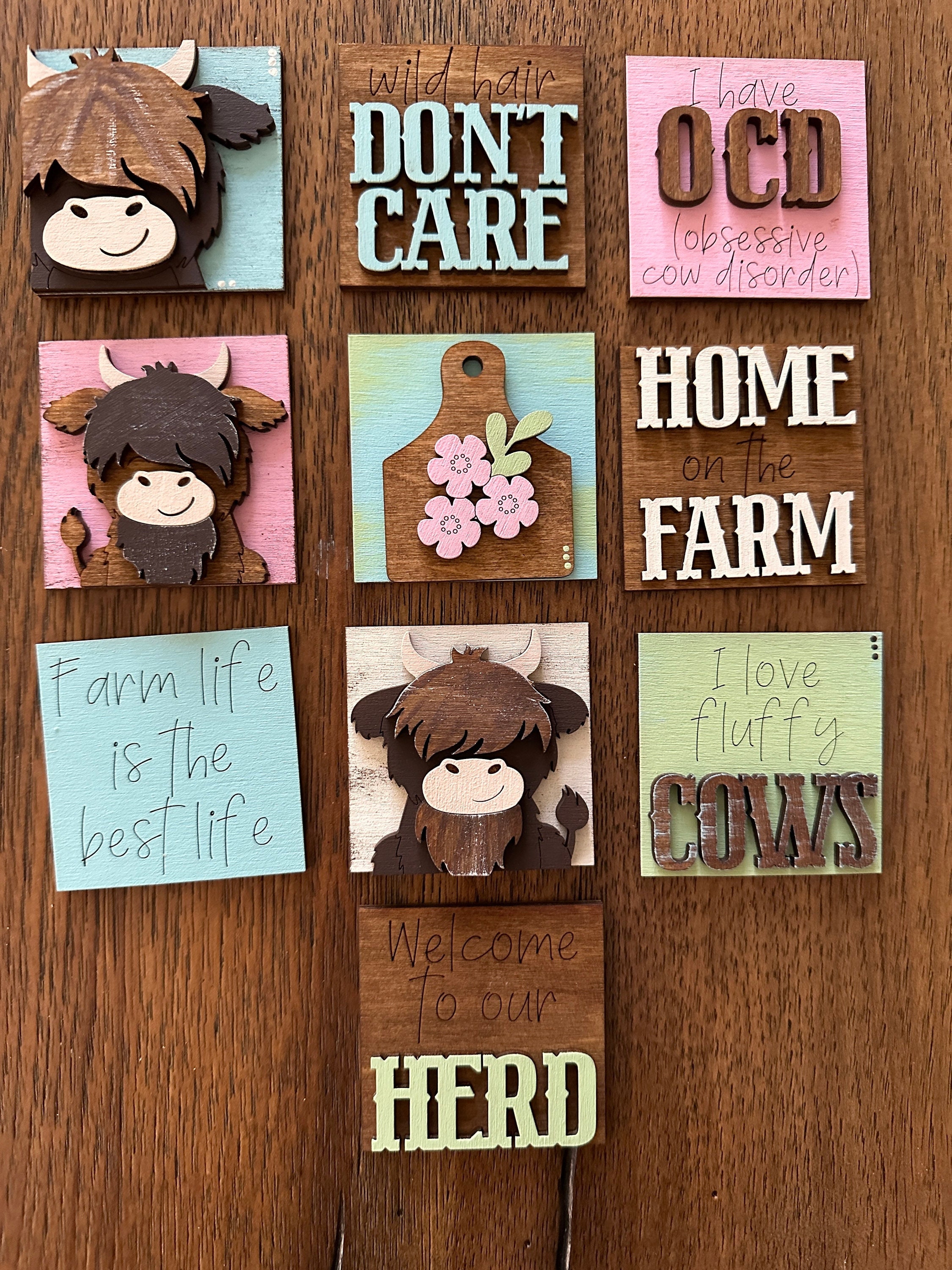 MINI Highland Cow Leaning Ladder Highland Cow - Etsy