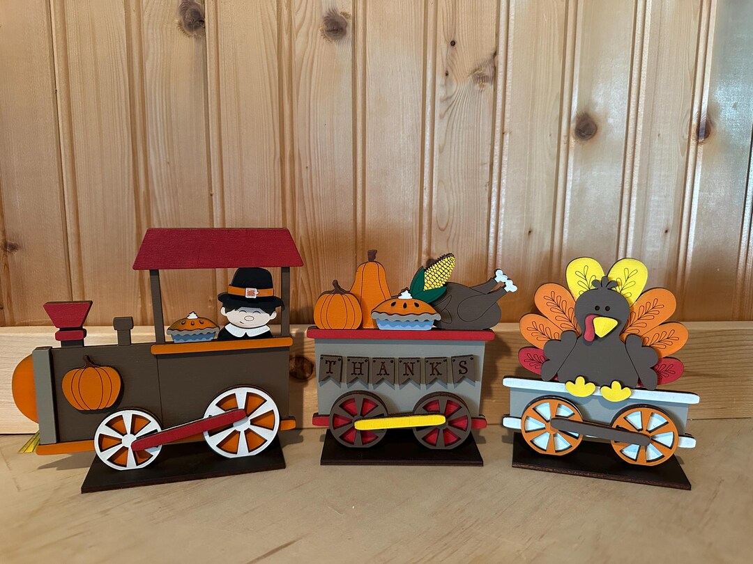 Thanksgiving Standing Train Set, Thanksgiving Decor, Thanksgiving Tier ...