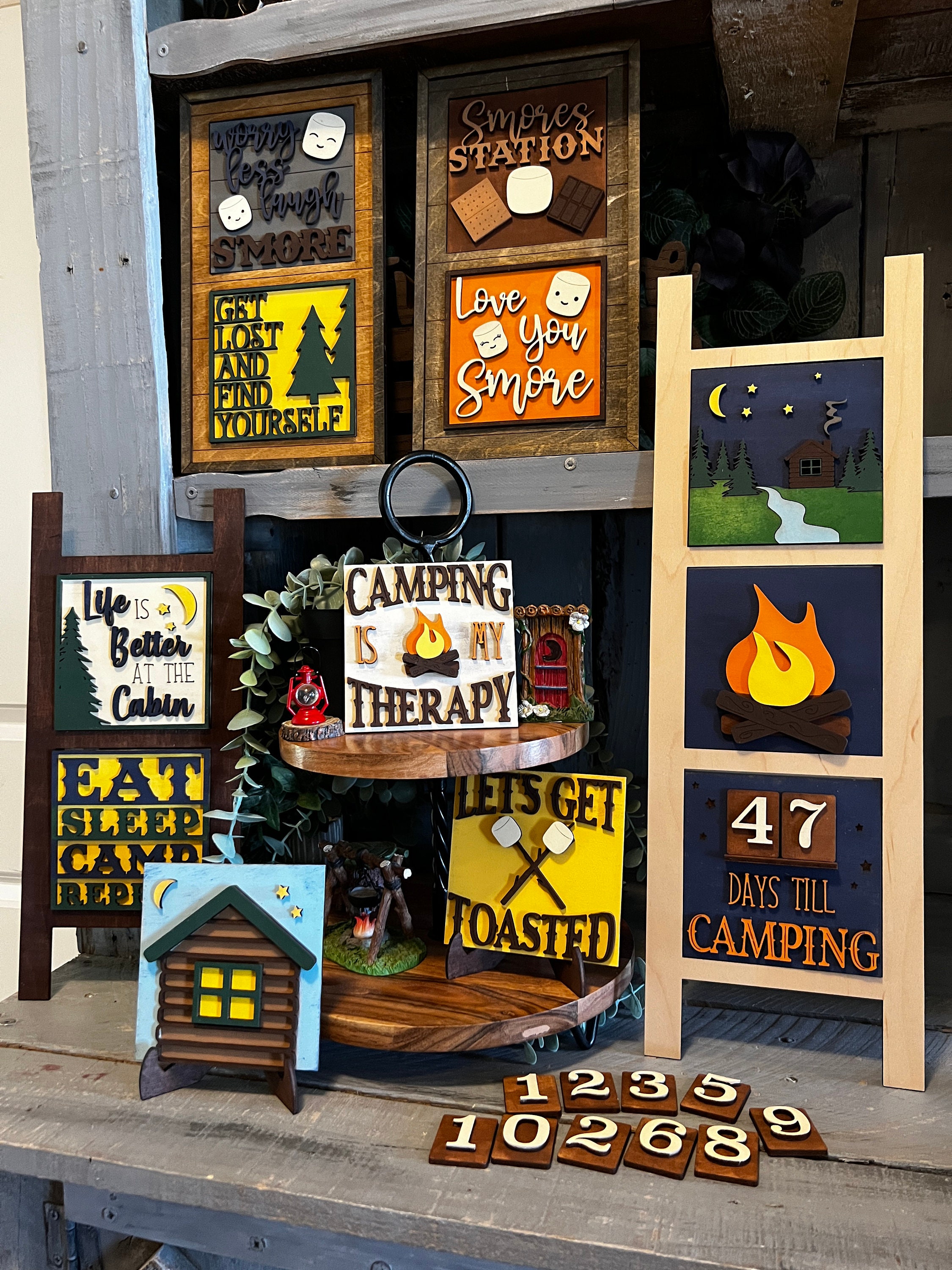 Cabin Tiered Tray Decor / Smores / Camping / Camping Decor / - Etsy