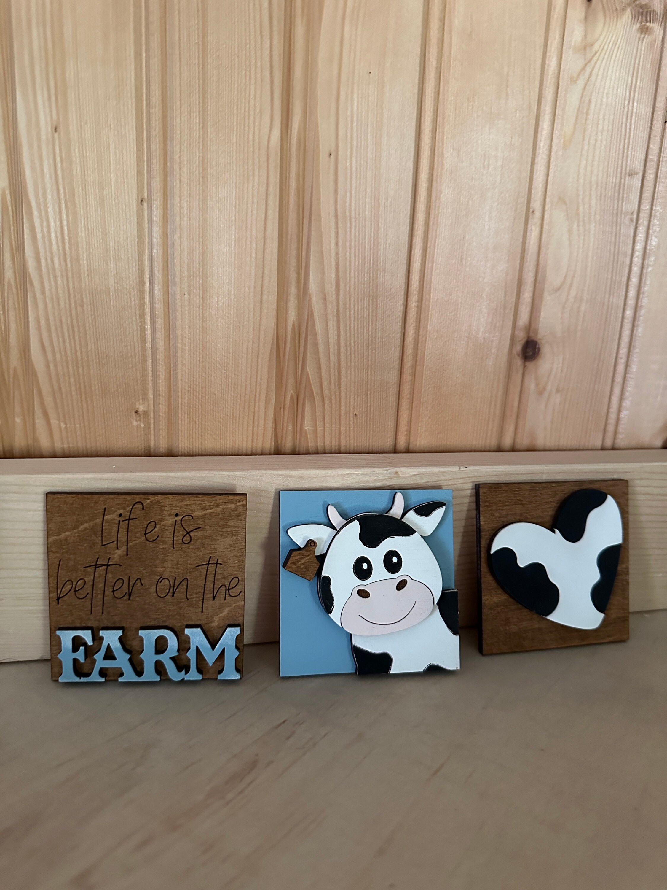 MINI Cow Interchangeable Signs Cow Tiered Tray Decor Cow - Etsy