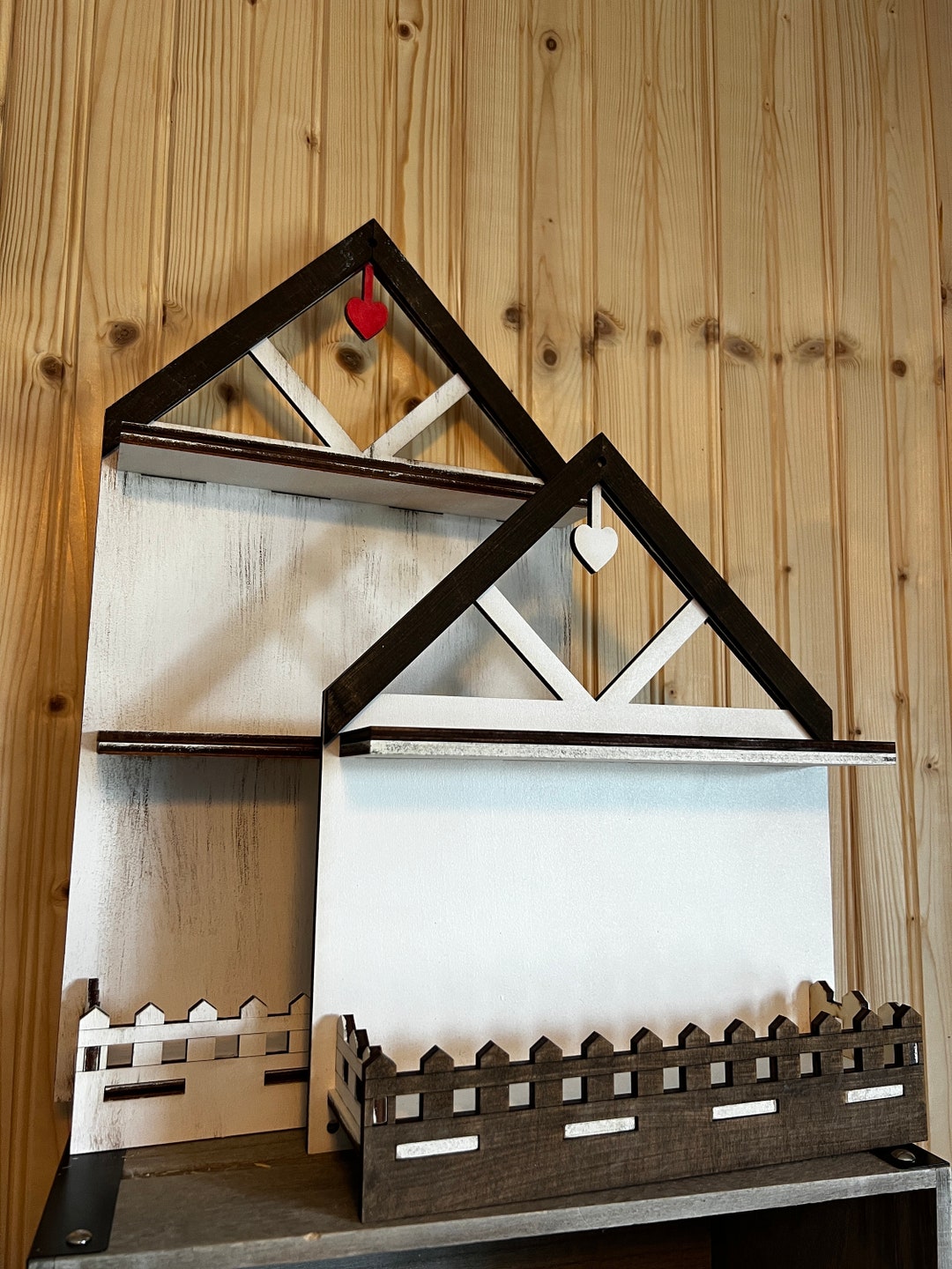 Farmhouse Style House Tier Tray - Two or Three Shelve Tray, Shelf for ...