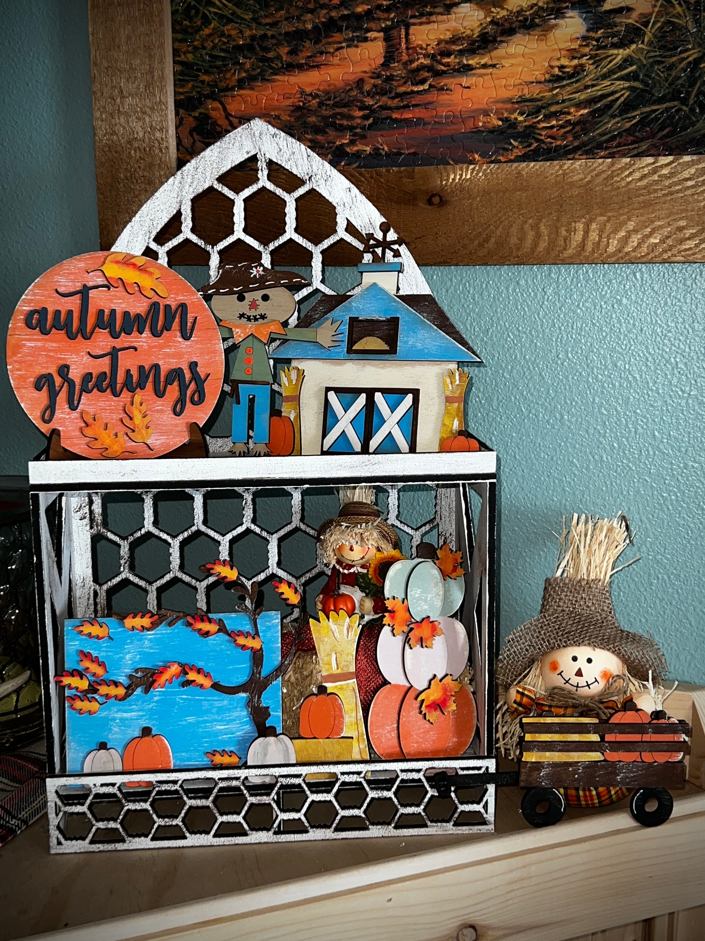 Chicken Wire Tray, Rustic Wooden Shelf, Two Tier Tray, Rustic Farmhouse ...