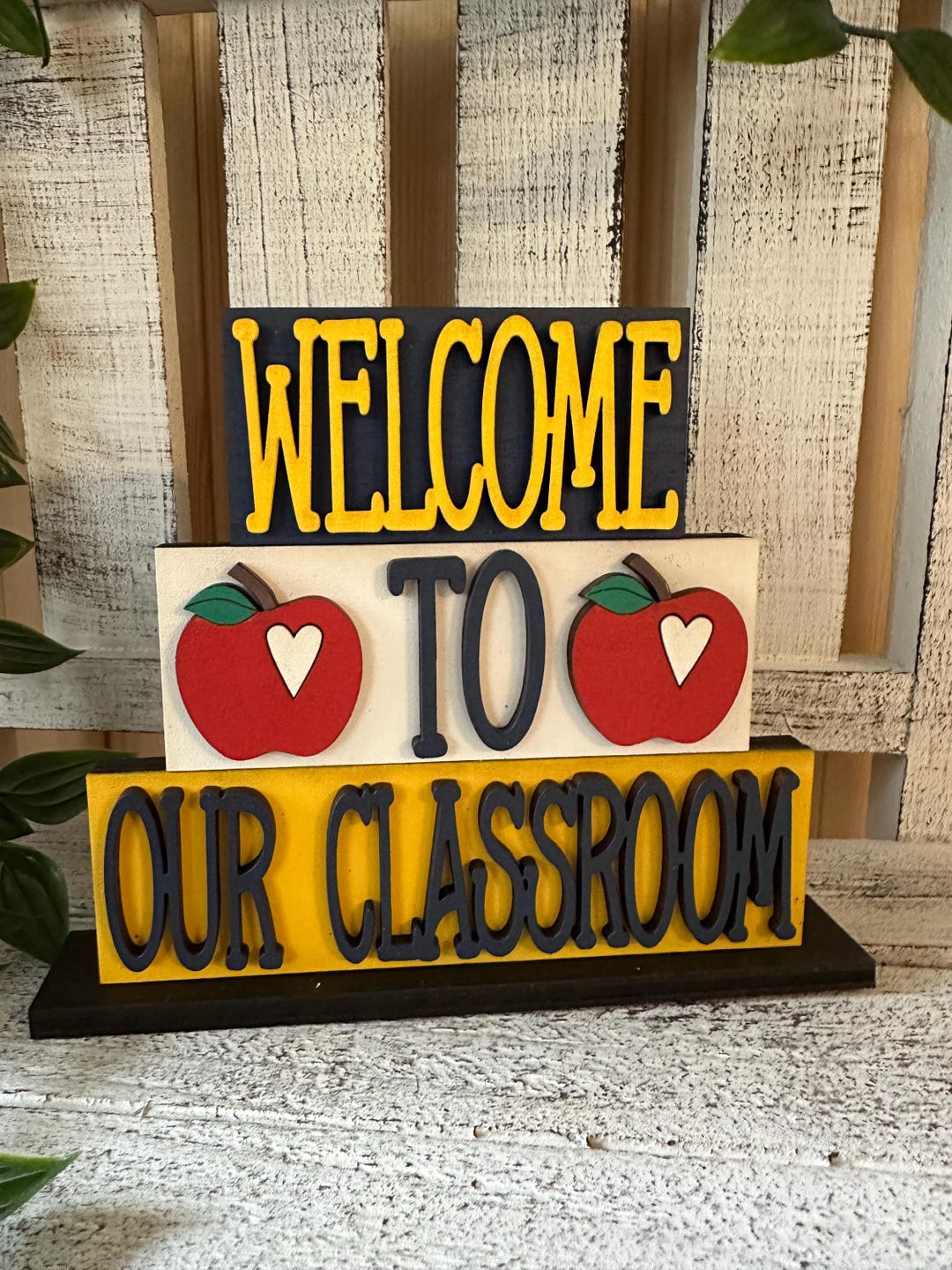 Welcome to Our Classroom Sign, Teacher Word Stacker, Back to School ...