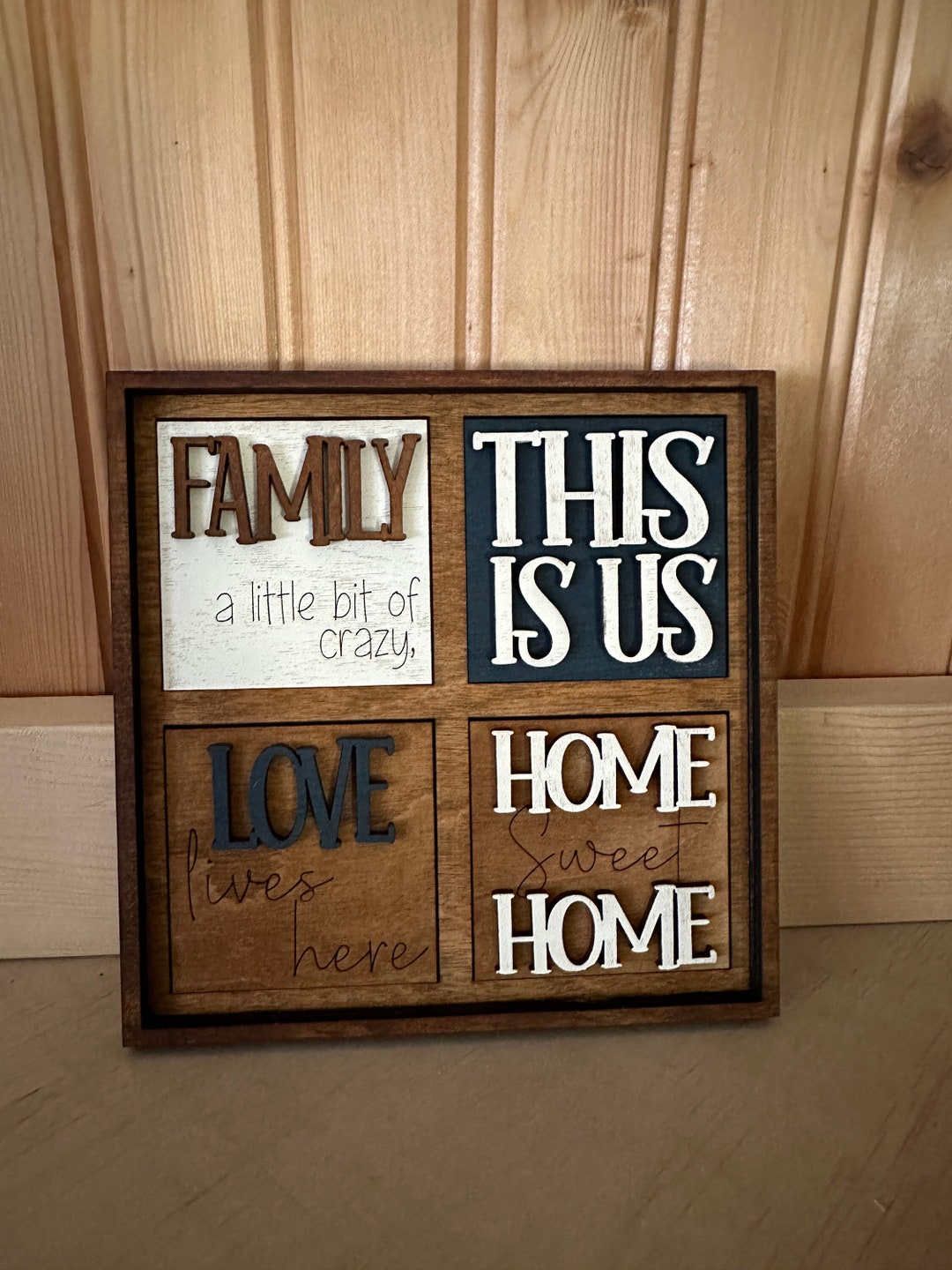 MINI Four Square Frame, Mini Single Engraved Home Sweet Home Frame ...