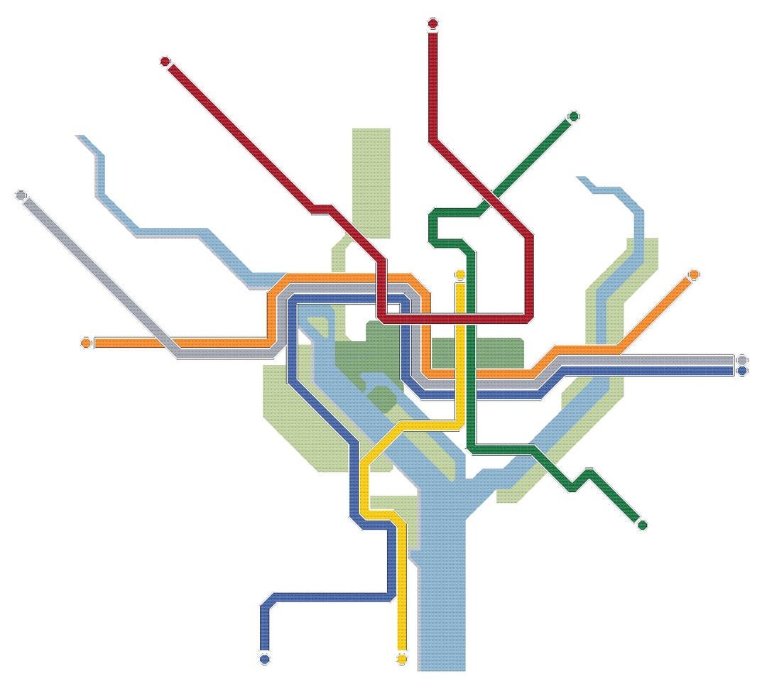 Washington DC Metro Cross Stitch Pattern - Etsy